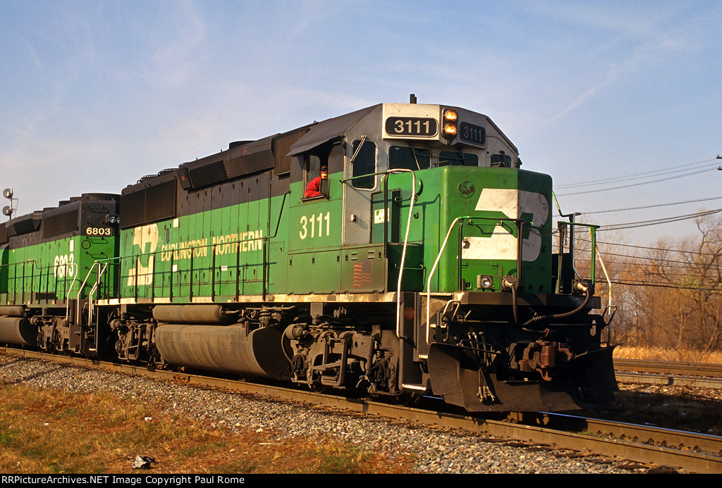 BN 3111, EMD GP50, eastbound